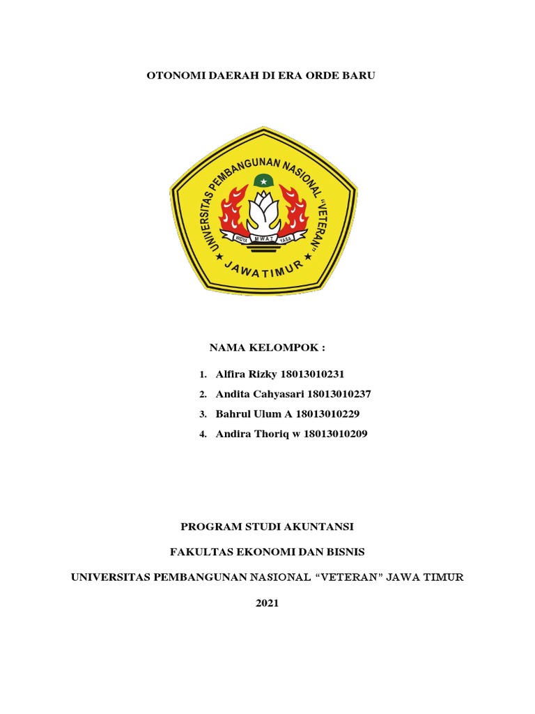 BAB 4 - OTONOMI DAERAH DI ERA ORDE BARU - Sistem Kep&Otoda - KelasC - Kelompok4 | PDF