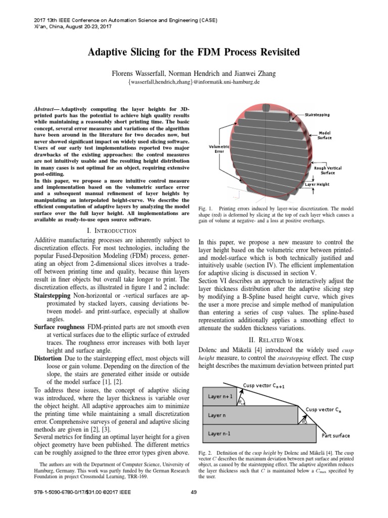 Adaptive Slicing For The FDM Process Revisited | PDF | 3 D Printing ...