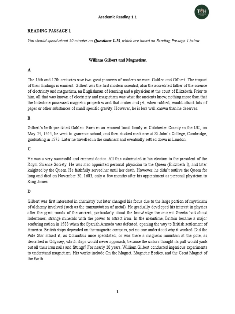 Academic Reading 1.1 | PDF | Magnetism | Magnet