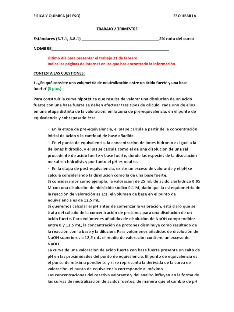 Hellen Vera Saavedra - Trabajo 2 Trimestre | PDF | Ácido sulfúrico ...