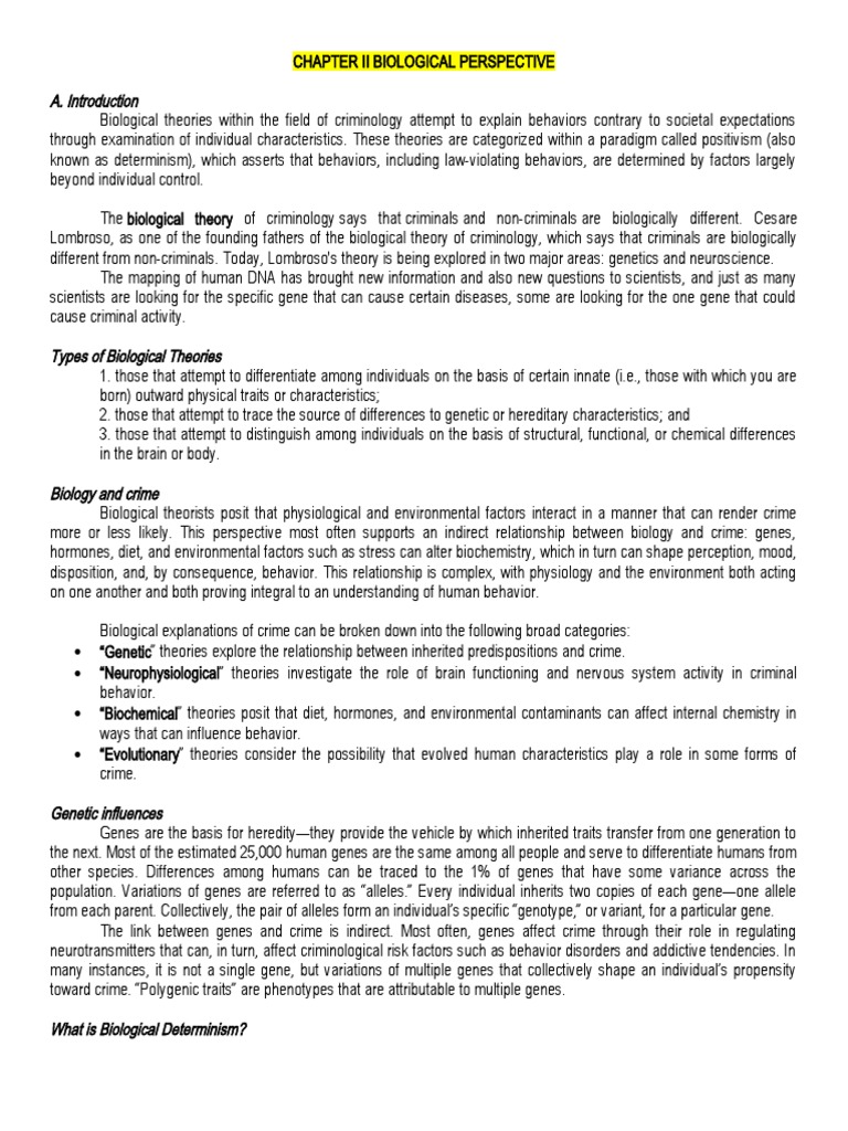 Chapter Ii Biological Perspective | PDF