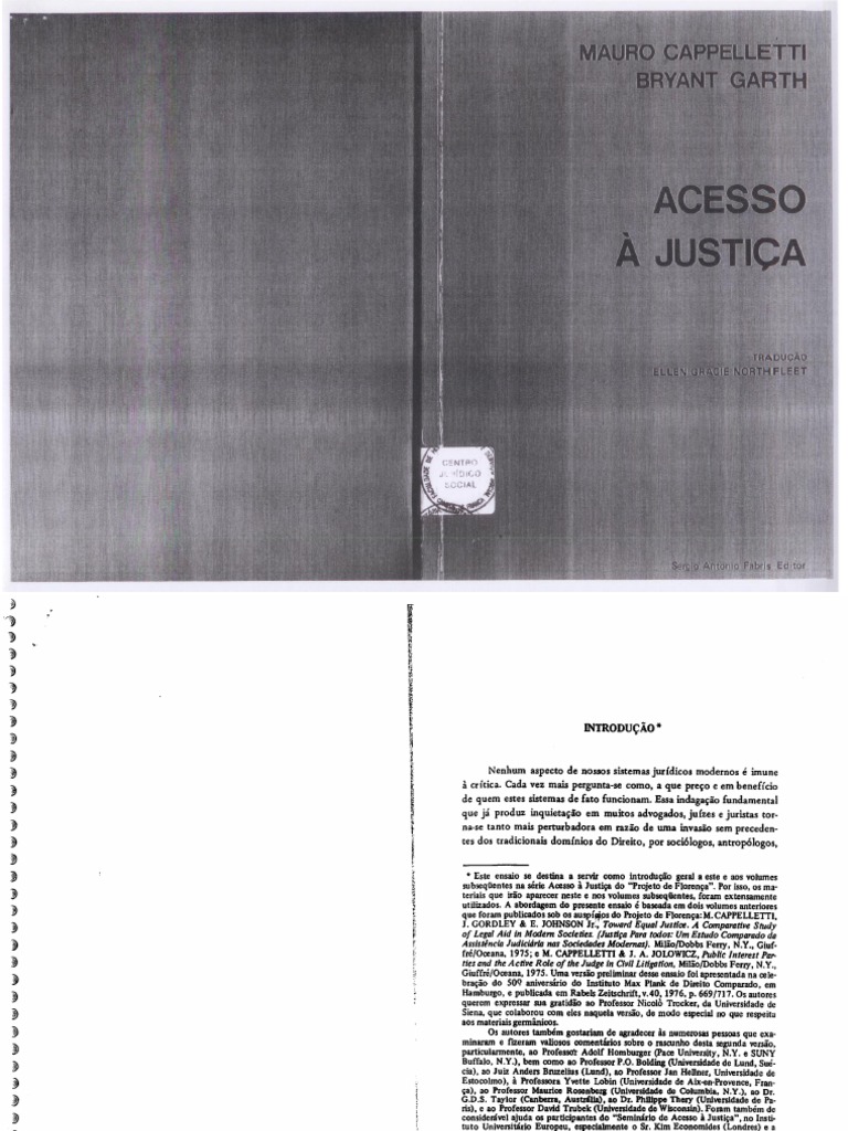 Acesso À Justiça (Mauro Cappelletti, Bryant Garth) (Https - Pt.z-Lib ...
