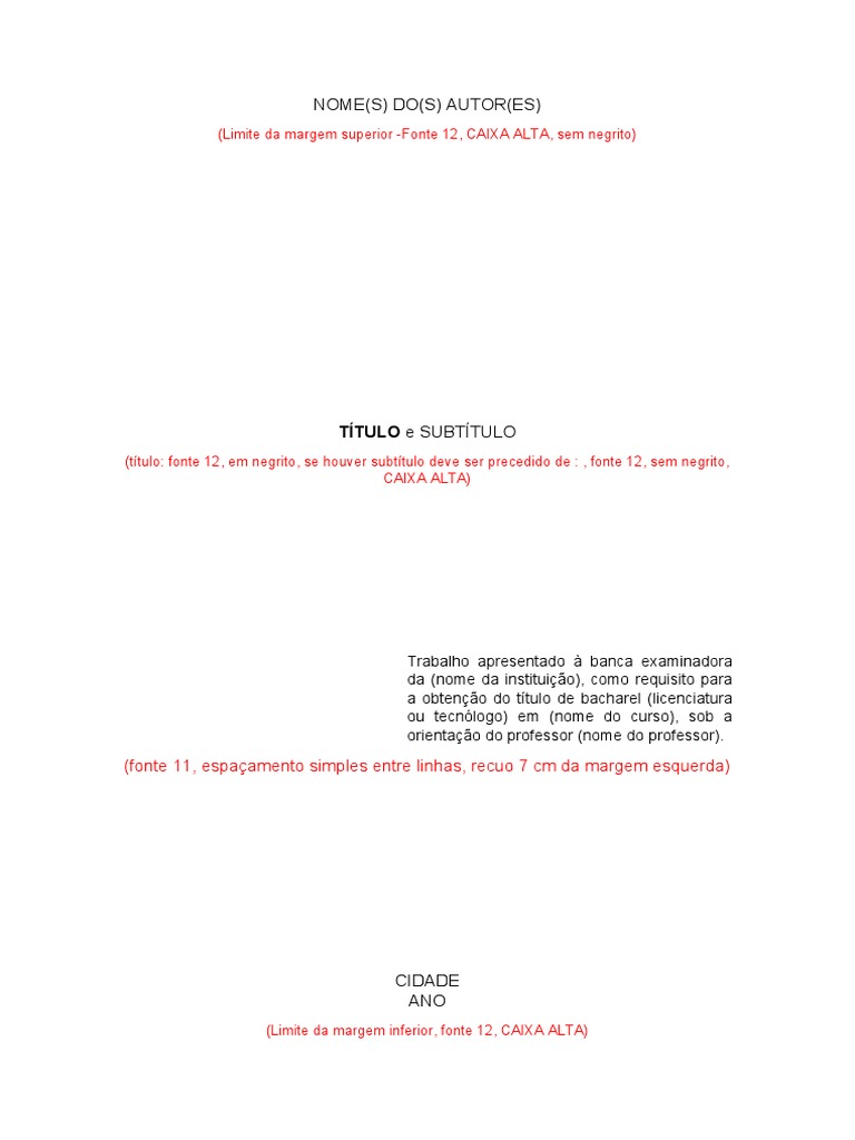 Folha de Rosto para TCC | PDF