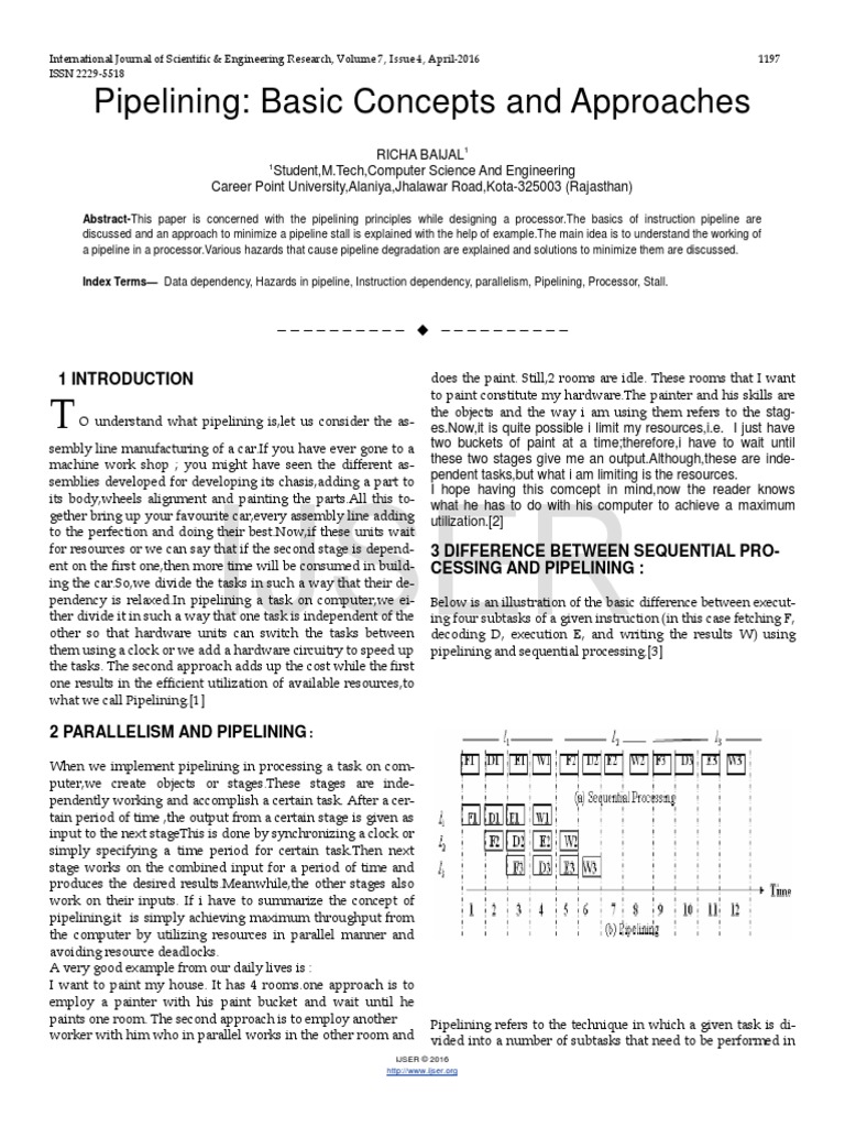 Pipelining Basic Concepts and Approaches | PDF | Central Processing Unit | Computer Science