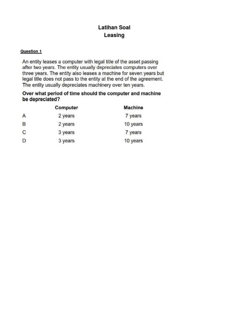 Latihan Soal Leasing | PDF