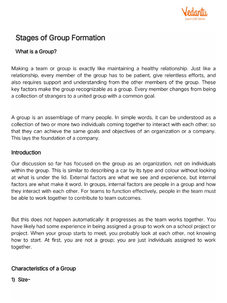 Stages of Group Formation | PDF
