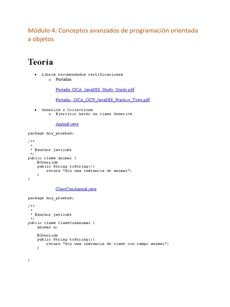 Teoria (Módulo 4) | PDF | Java (lenguaje de programación) | Estructura de datos de matriz