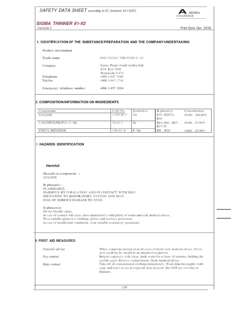 MSDS 0192 | PDF | Water | Firefighting