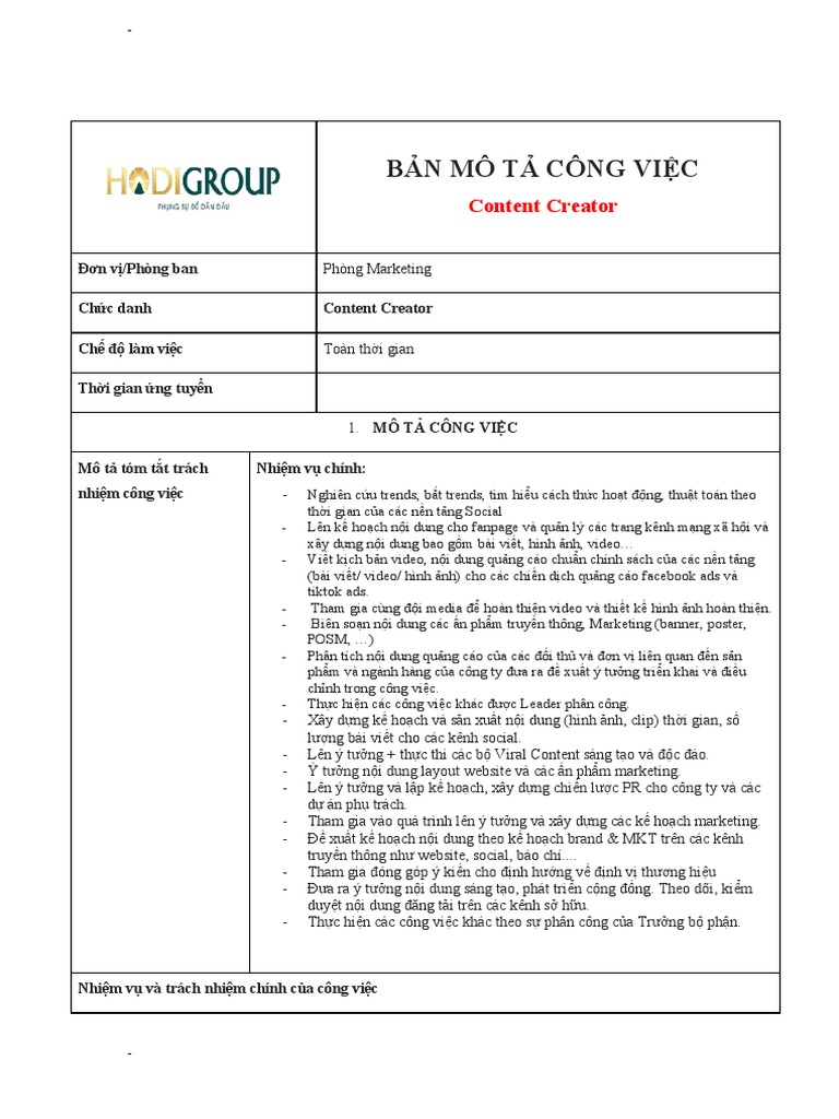 JD Content Creator | PDF