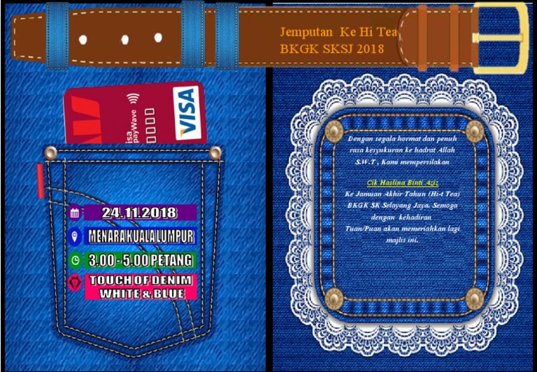 Kad Jemputan - Versi Jean Denim - Hi Tea | PDF