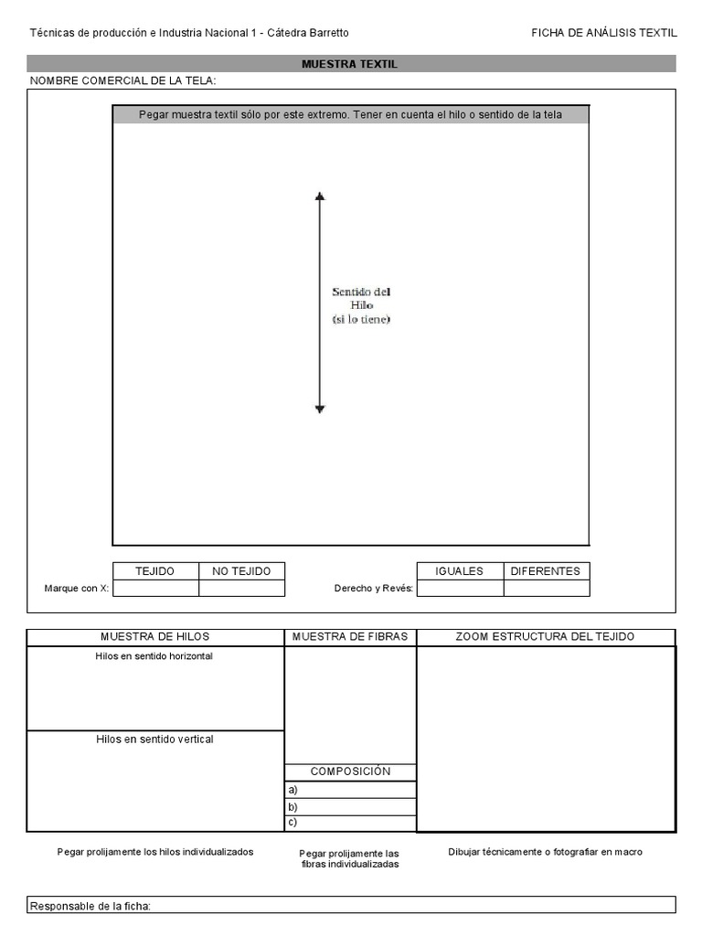 Fichas de Análisis Textil - Fotográfico | PDF | Textiles | Materiales