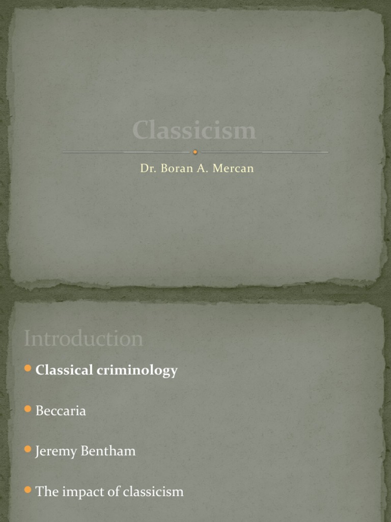 Week 2 - Classicism | PDF | Crimes | Crime & Violence