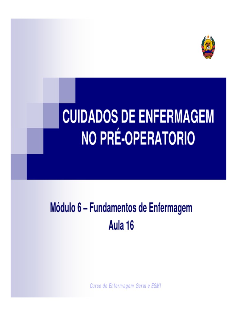 Cuidados de enfermagem pré-operatórios: preparando o paciente para a ...