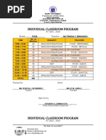 Individual Class Program 2018-2019 Sample | PDF | Metro Manila | Gemstone