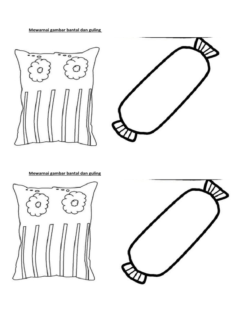 Mewarnai Gambar Bantal Dan Guling | PDF