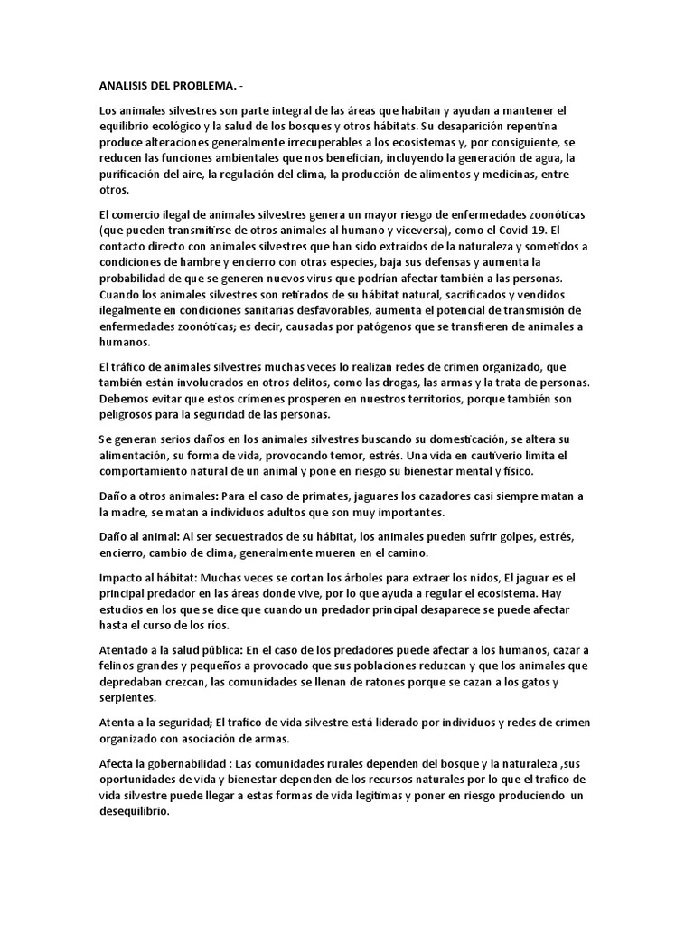 Impacto del tráfico de animales silvestres | PDF | Especie en peligro ...