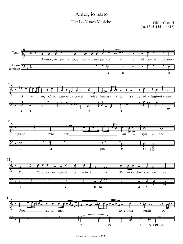 Caccini Amor Io Parto | PDF