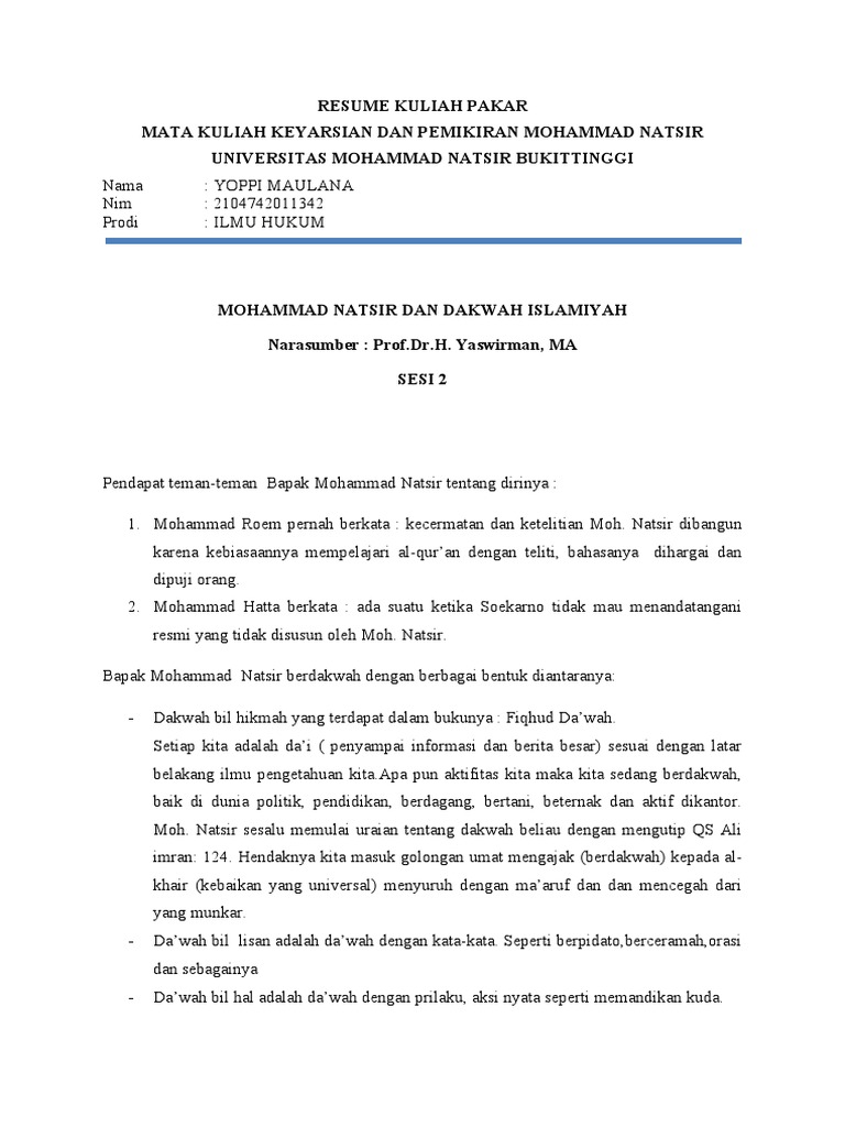 Resume Kuliah Pakar Sesi 2 | PDF