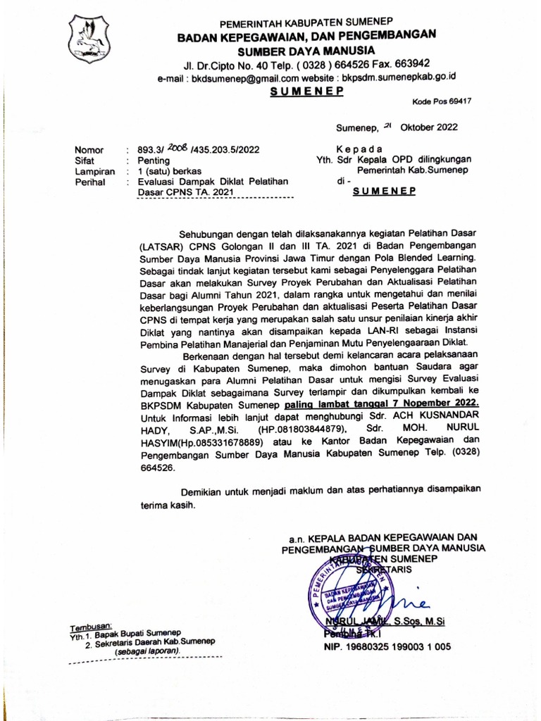 Survey Latsar - Sulaiman Ismul Haq | PDF