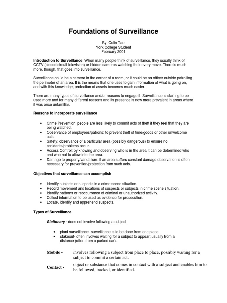 Understanding Surveillance Techniques | PDF | Surveillance | Closed ...
