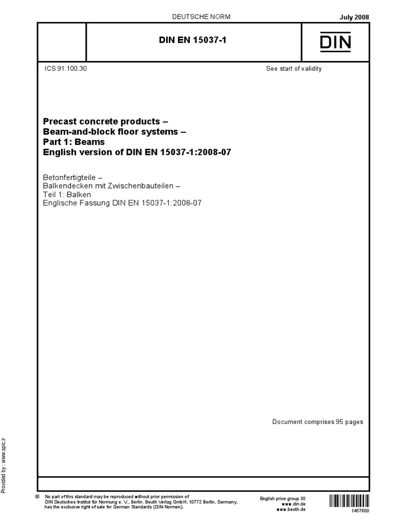 Din en 15037-1 Beams | PDF | Prestressed Concrete | Concrete