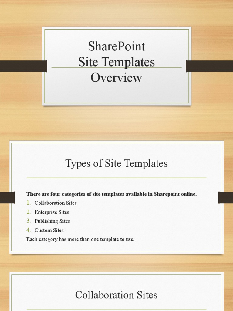 SharePoint 2019 - Site Templates - Overview | PDF | Share Point ...