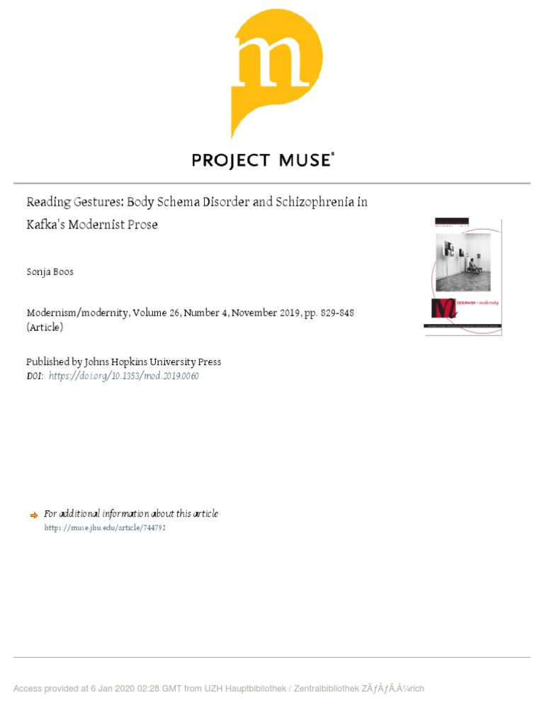 Body Schema Disorder and Schizophrenia | PDF | Psychiatry | The ...