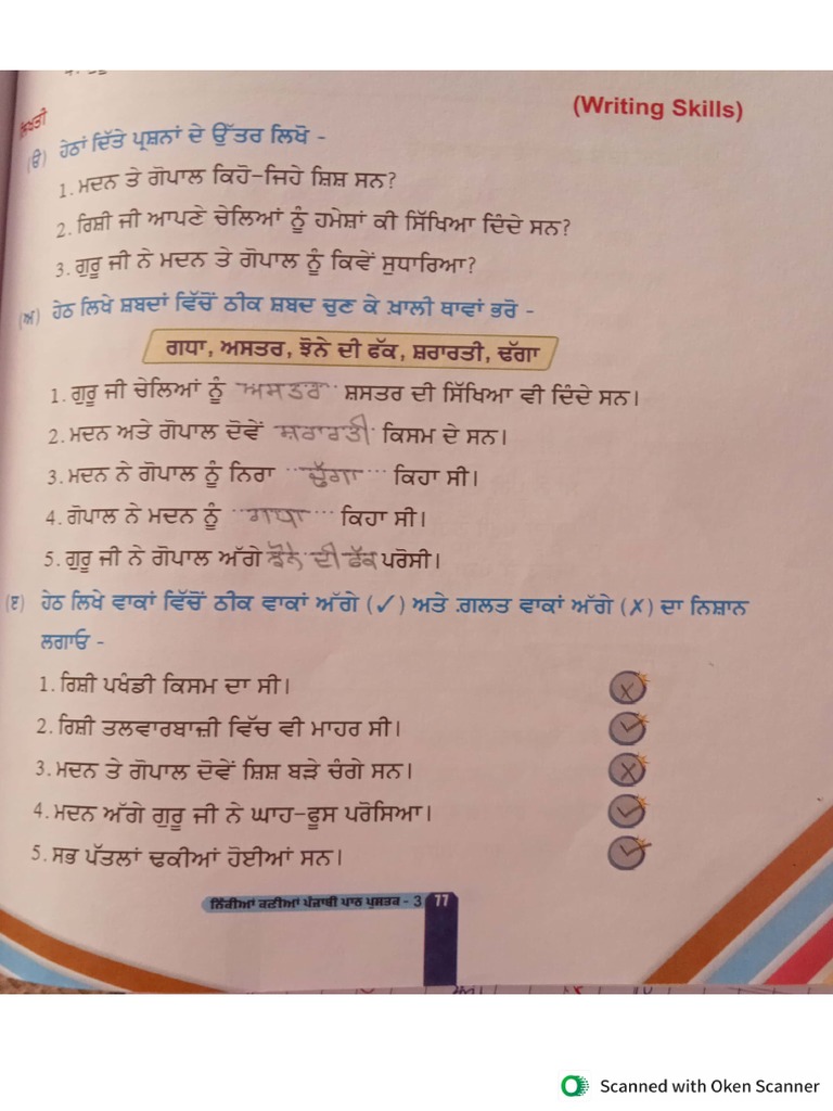 Grade-3 Punjabi Ch-12 | PDF