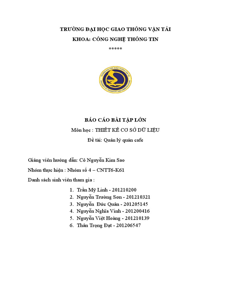 TKCSDL N06 Nhom04-1 | PDF