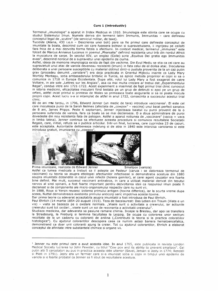 CURS Imunologie 1 | PDF
