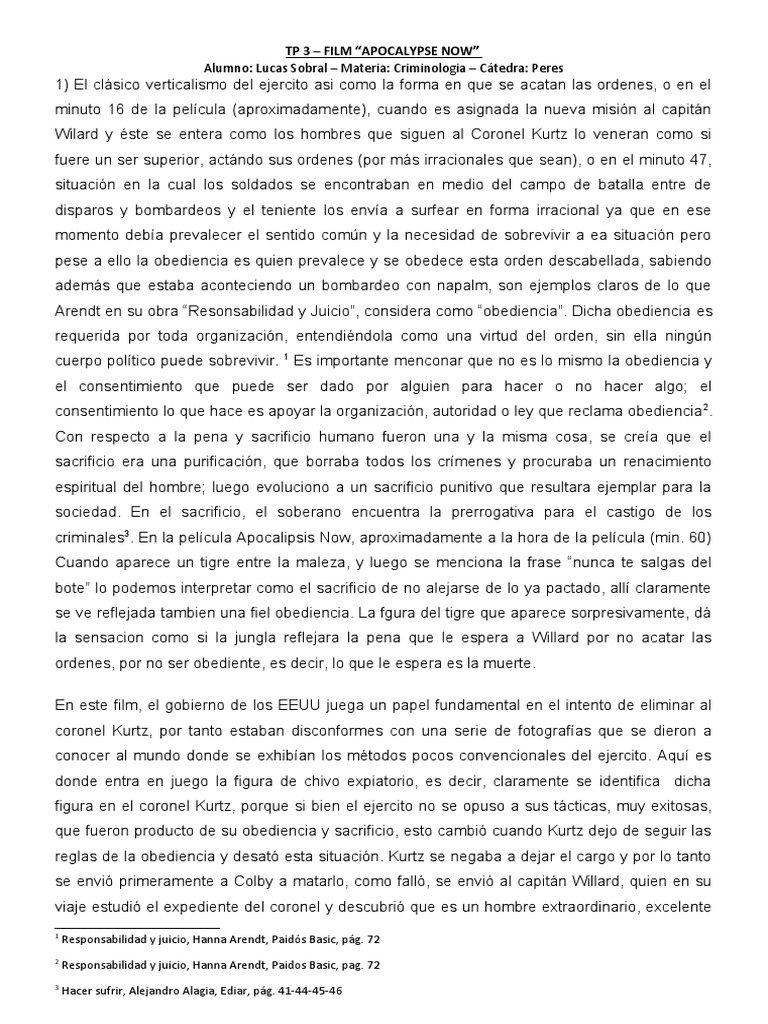 Lucas Sobral Trabajo Practico N3 Criminologia | PDF | Moralidad ...