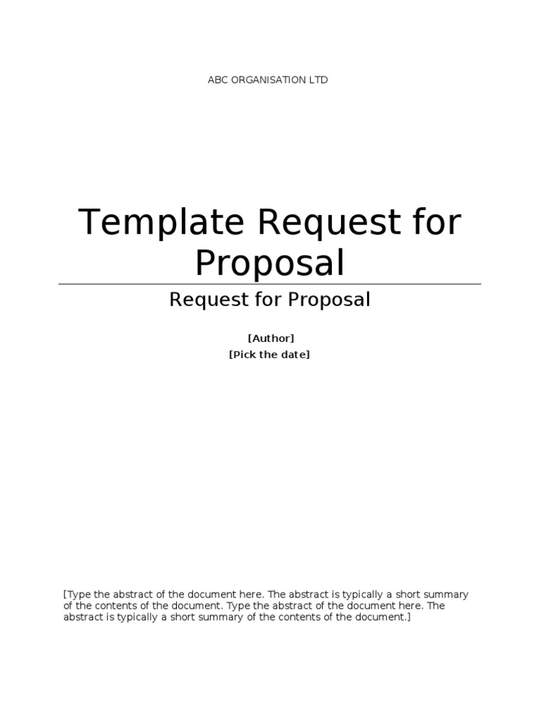 RPF Template | PDF | Request For Proposal | Websites