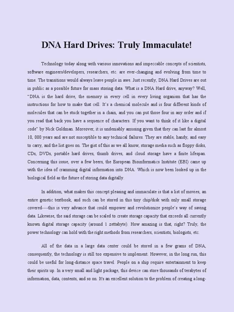 DNA Hard Drives | PDF | Computer Data Storage | Hard Disk Drive