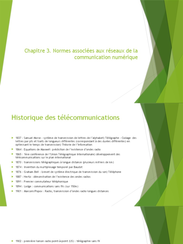 Normes des Réseaux de Communication Numérique | PDF | Modèle OSI ...