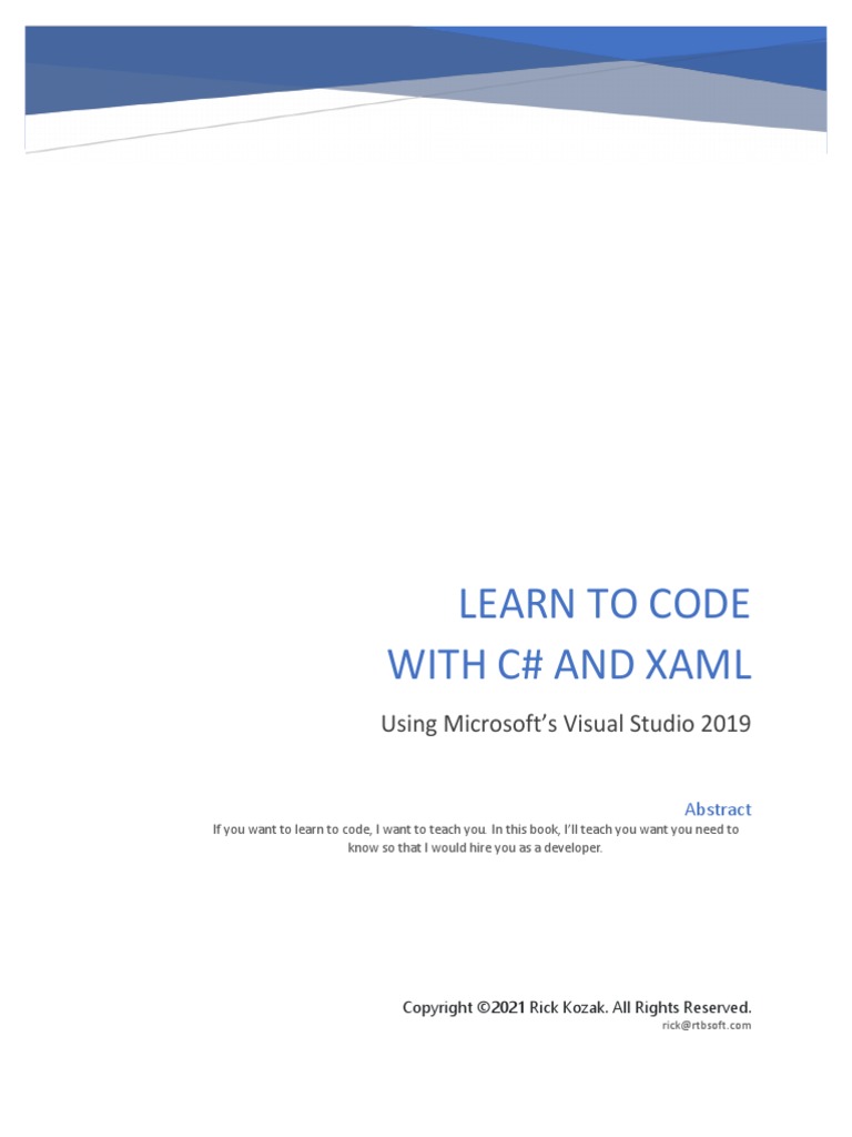 Learn To Code On C# and XAML | PDF | Computers