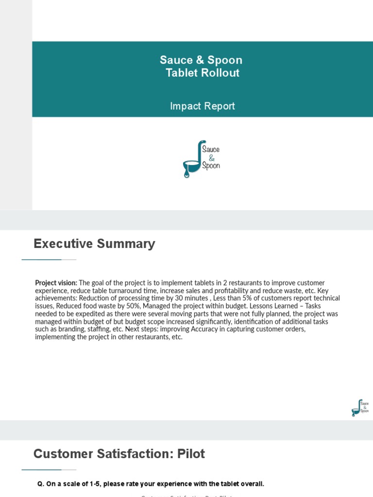 Executive Summary | PDF | Customer Satisfaction | Tablet Computer