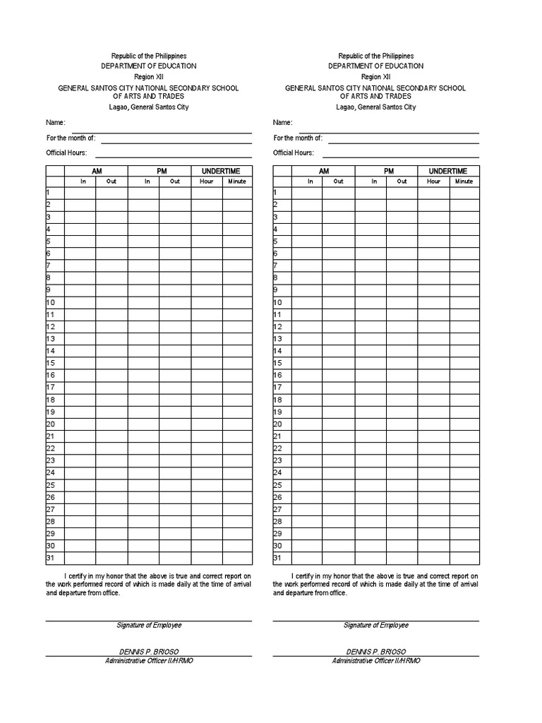 DTR New | PDF | Philippines | Government