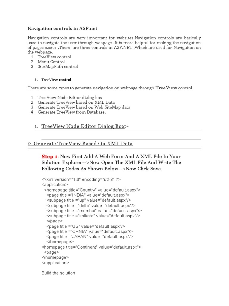 ASP.net Navigation Controls | PDF | World Wide Web | Internet & Web