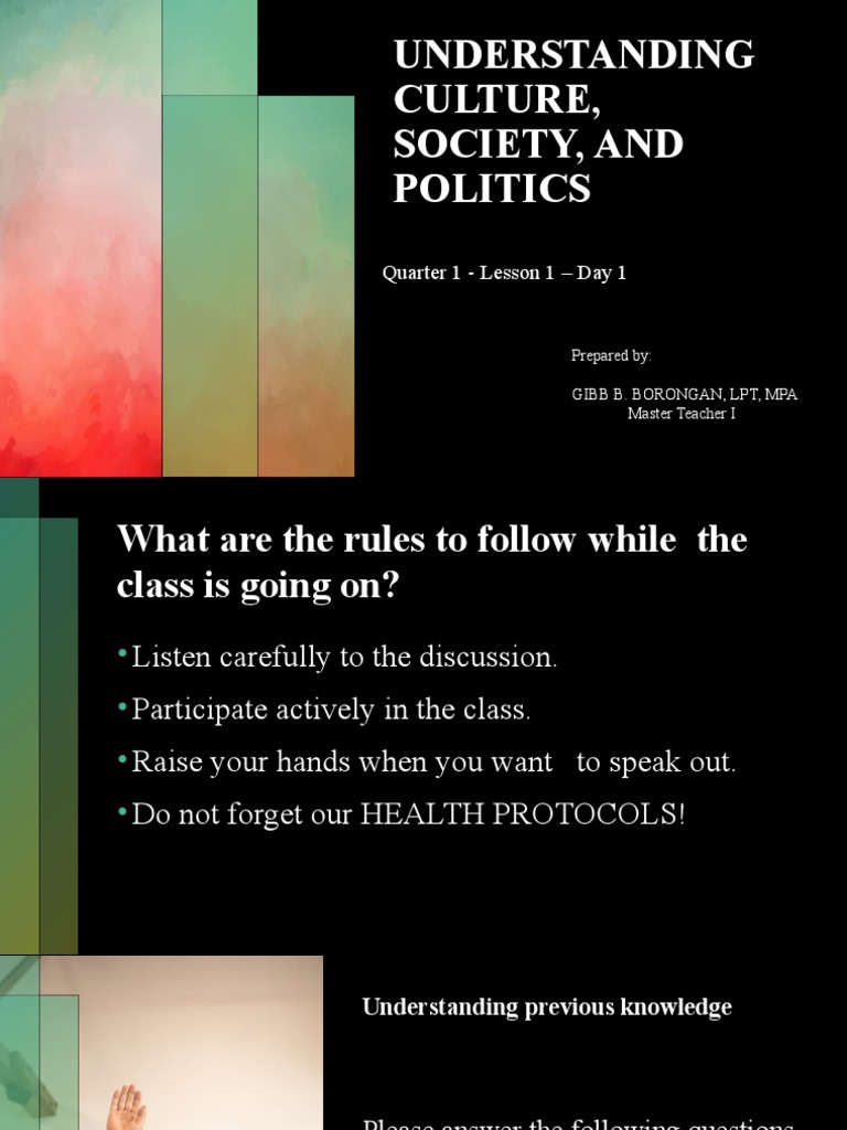 Day 1 Ucsp | PDF | Anthropology | Sociology