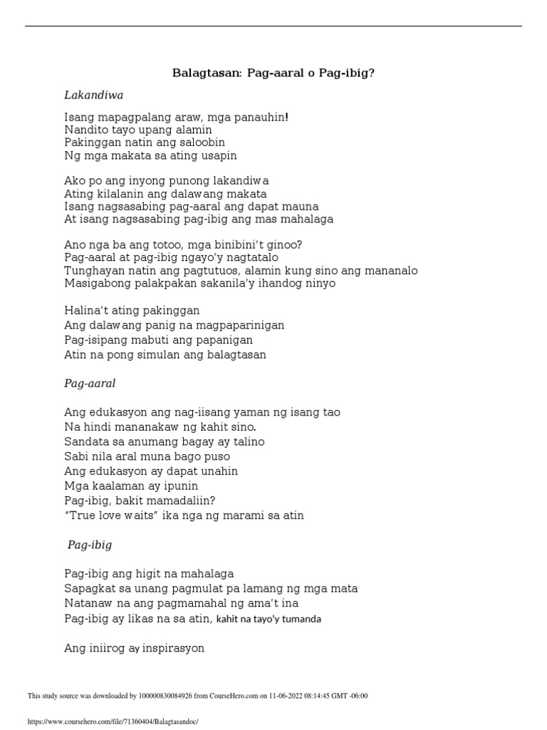 Balagtasan | PDF