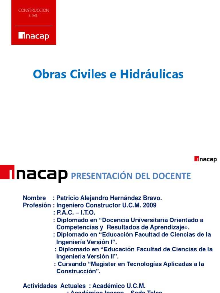 Obras Civiles e Hidraulicas Clase 23 Septiembre | PDF | Ingeniería ...