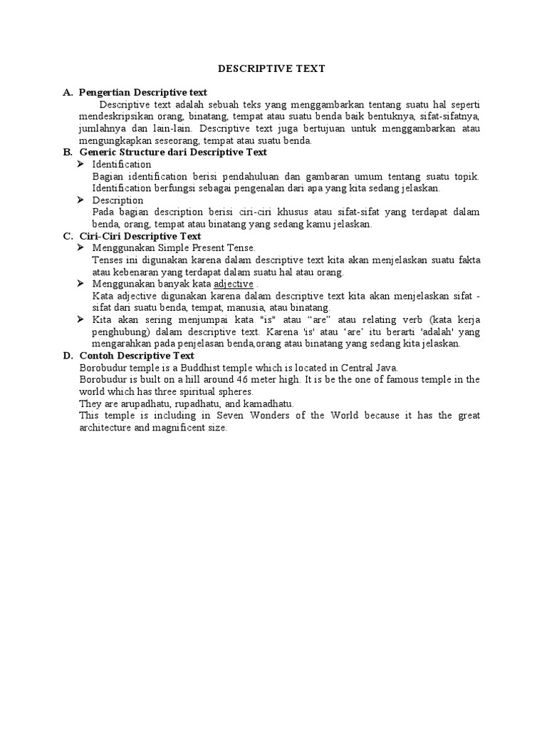 Materi Descriptive Text | PDF