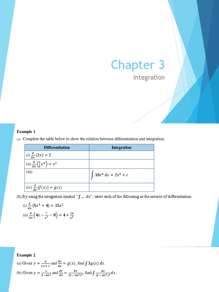Form 5 Add Math - Chapter 3 | PDF | Area | Integral