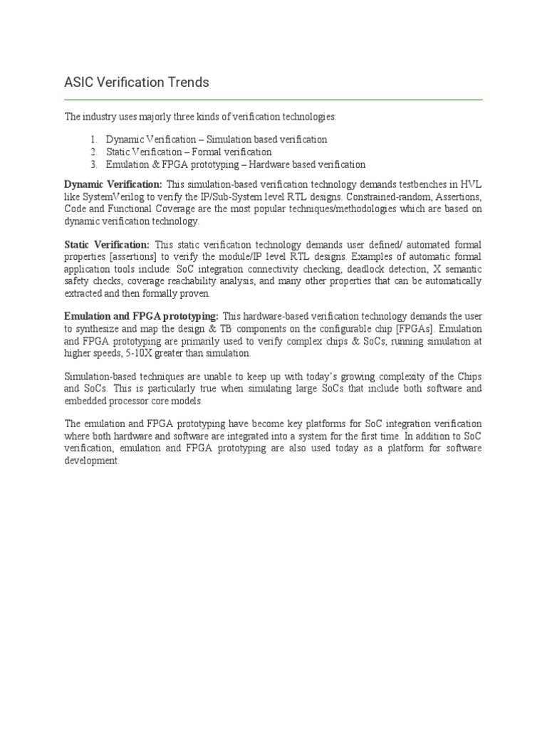 ASIC Verification Trends | PDF