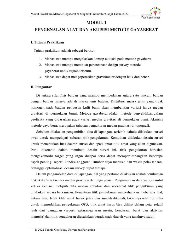 Pengenalan Alat & Akuisisi Metode Gayaberat | PDF