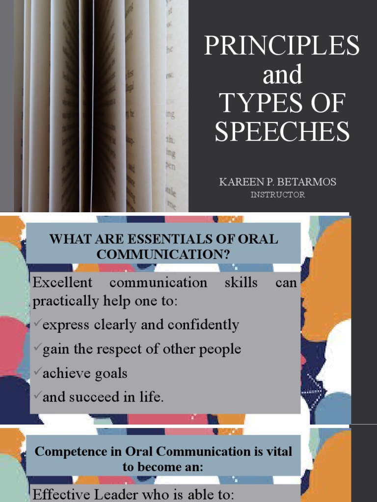 Principles and Types of Speeches | PDF | Public Speaking | Communication