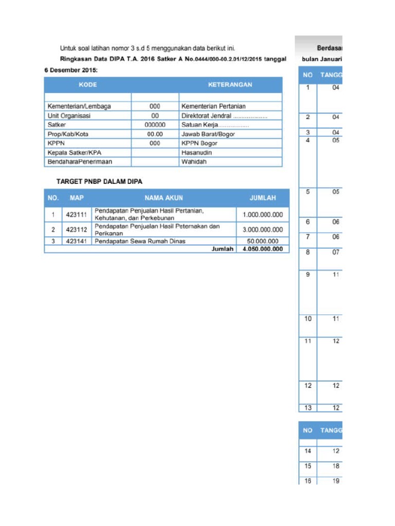 Latsol Pembukuan Bendahara Penerimaan | PDF