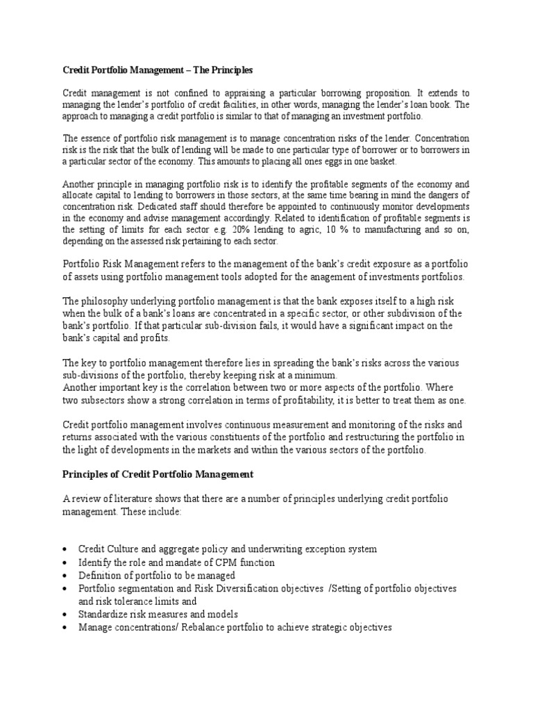 Chapter 4 Credit Portfolio Management | PDF | Risk | Loans