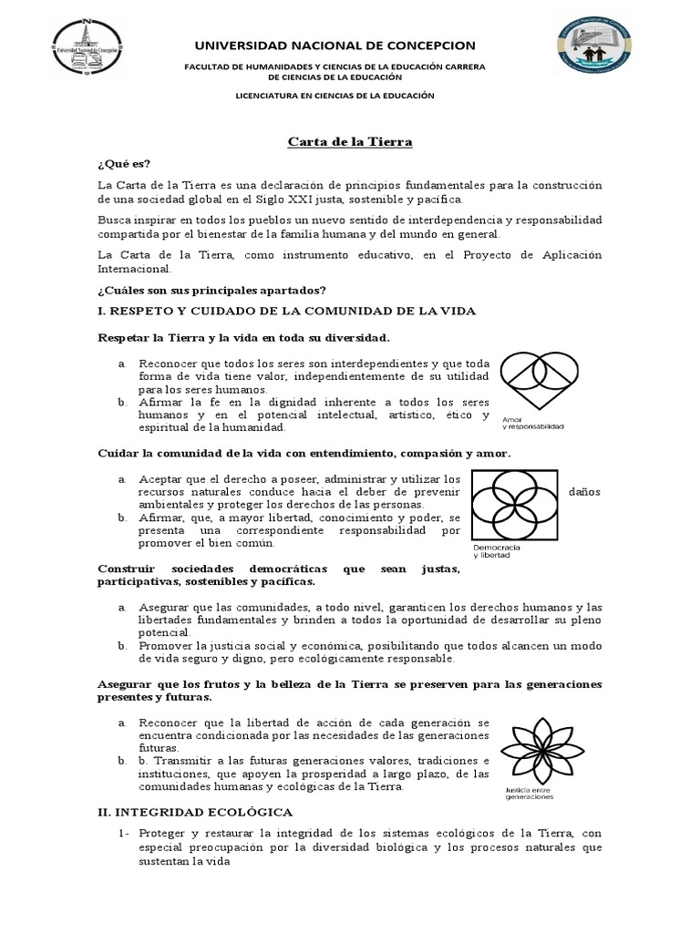 Carta de La Tierra | PDF | Sustentabilidad | Derechos humanos