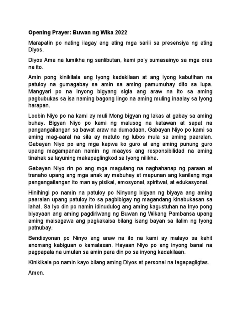 Tagalog Prayer | PDF